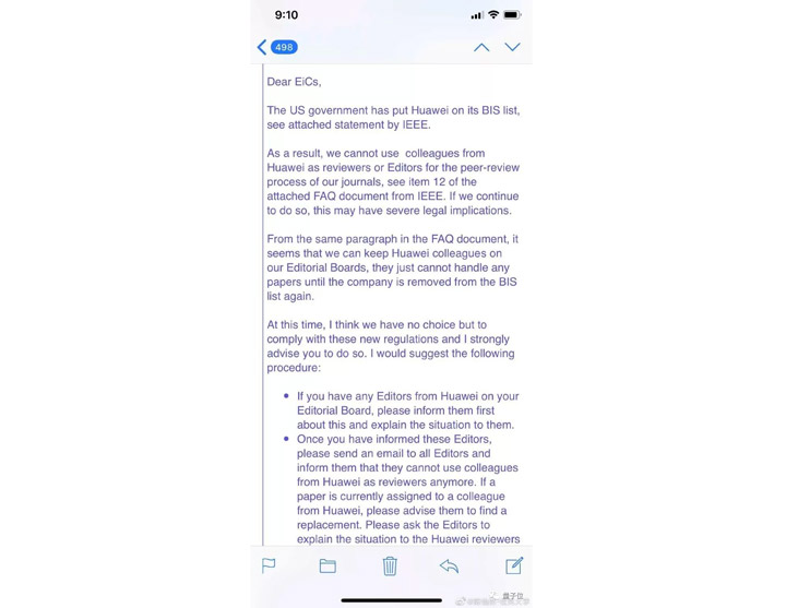 IEEE Forced to Ban Huawei Employees From Peer-Reviewing Papers - Pandaily