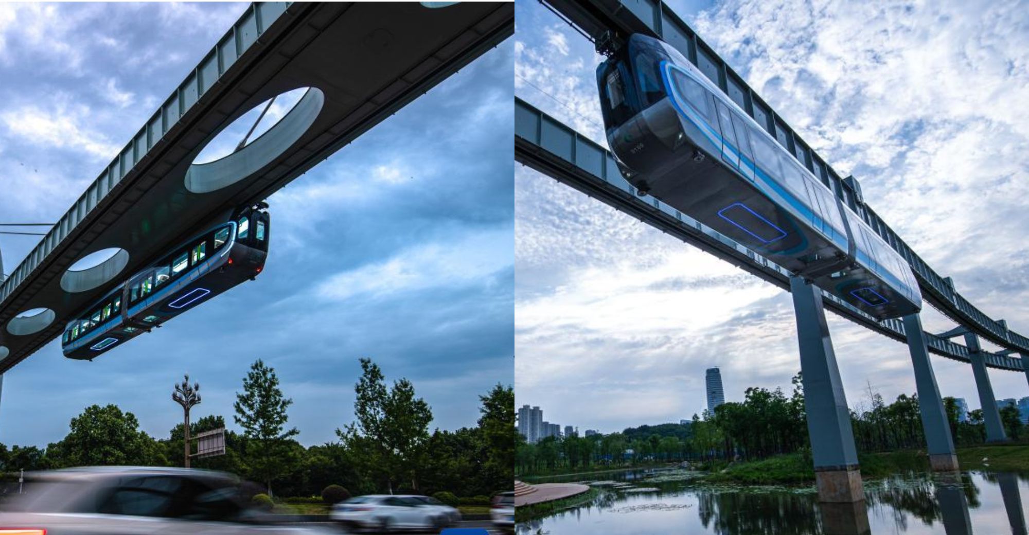 Suspended Monorail with Rails on Top Opens for Trail Operation in China ...